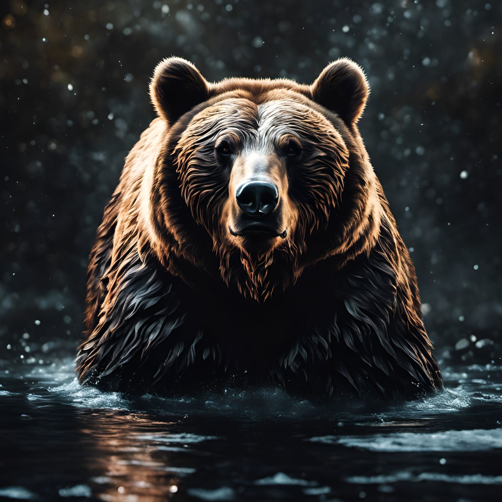 close up portrait of an adorable Obese Bear: inkblot, oil painting ...