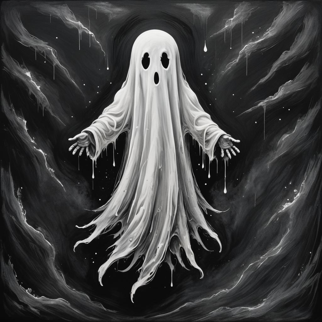 Chalk Art Ghost - AI Generated Artwork - NightCafe Creator