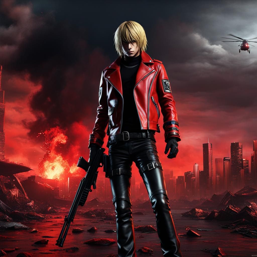 Young mello keehl from death note apocalyptic red and black leather ...