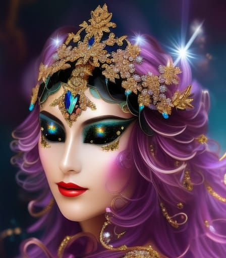 Girl with masquerade mask 🎭 - AI Generated Artwork - NightCafe Creator
