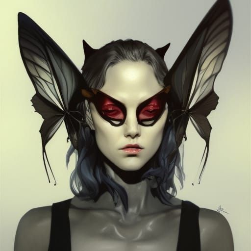 cat woman on the beach, moths, by james jean, yoji shinkawa, dan ...