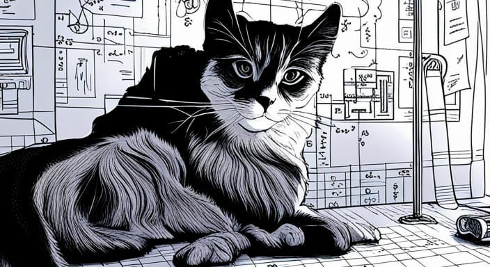 Cat Blueprint - AI Generated Artwork - NightCafe Creator