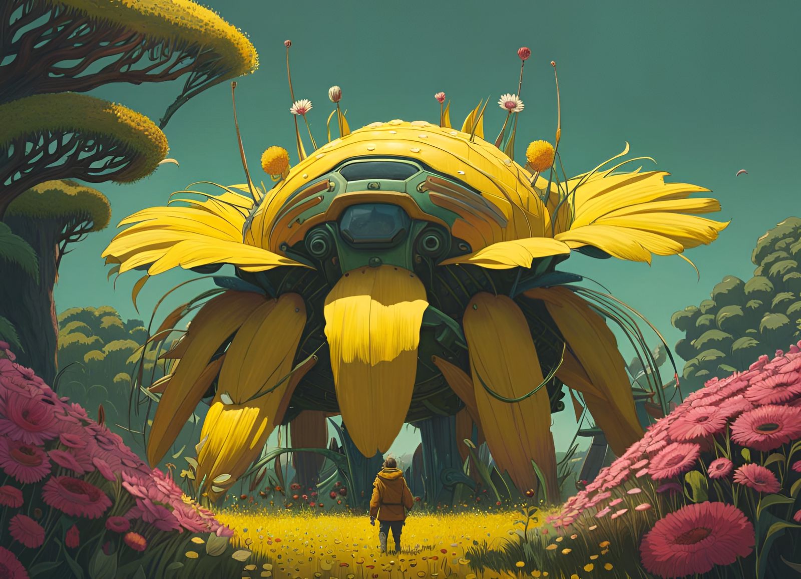 robot colossus that looks like a flower - AI Generated Artwork ...