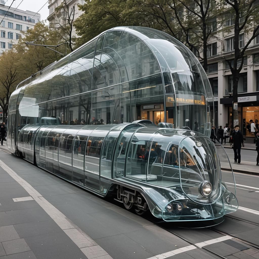 Transparent glass train - AI Generated Artwork - NightCafe Creator