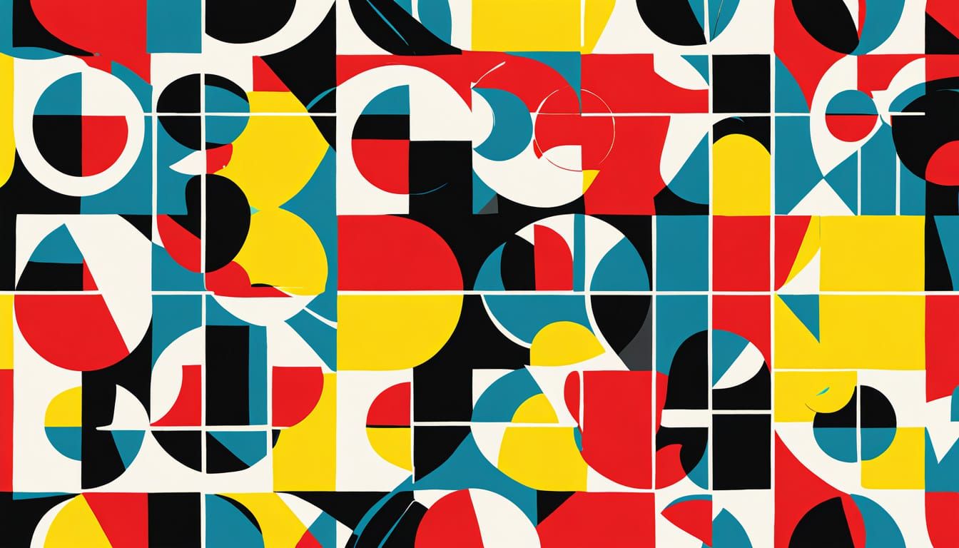 Vibrant Geometric Splash in Warhol's Style - AI Art