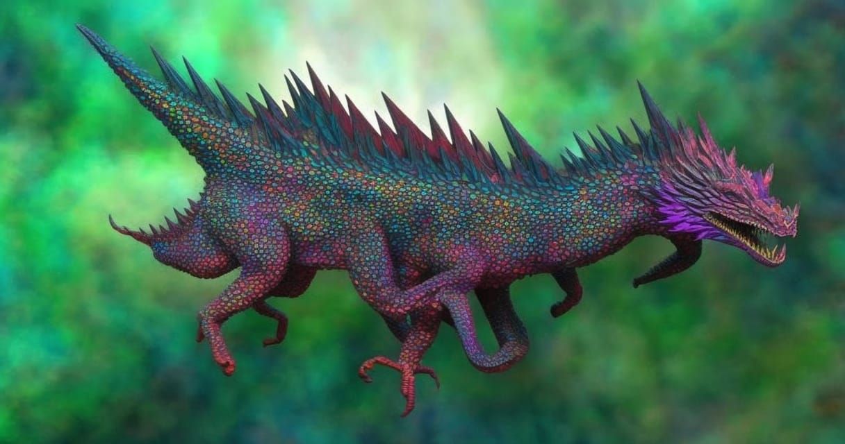 A spiky little dragon, screaming in the trees. (evolved:Stable) - AI ...