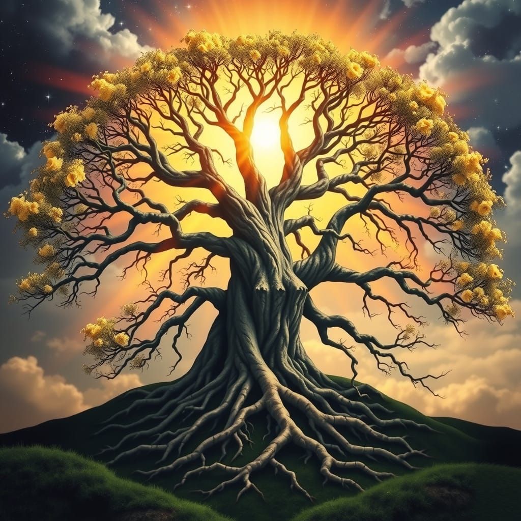 The Tree as a Symbol of Life and Connection The ancient tree, its roots ...