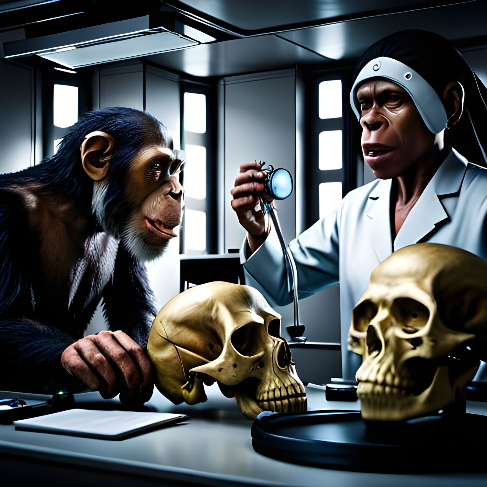 fantastically detailed photograph of Anatomically correct chimpanzee ...