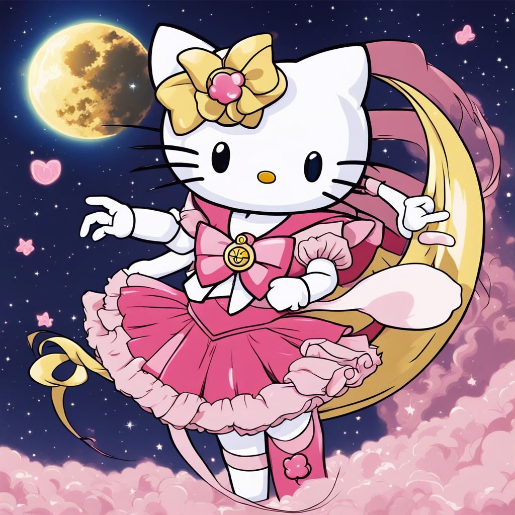 hello kitty as a Sailor Moon character - AI Generated Artwork ...