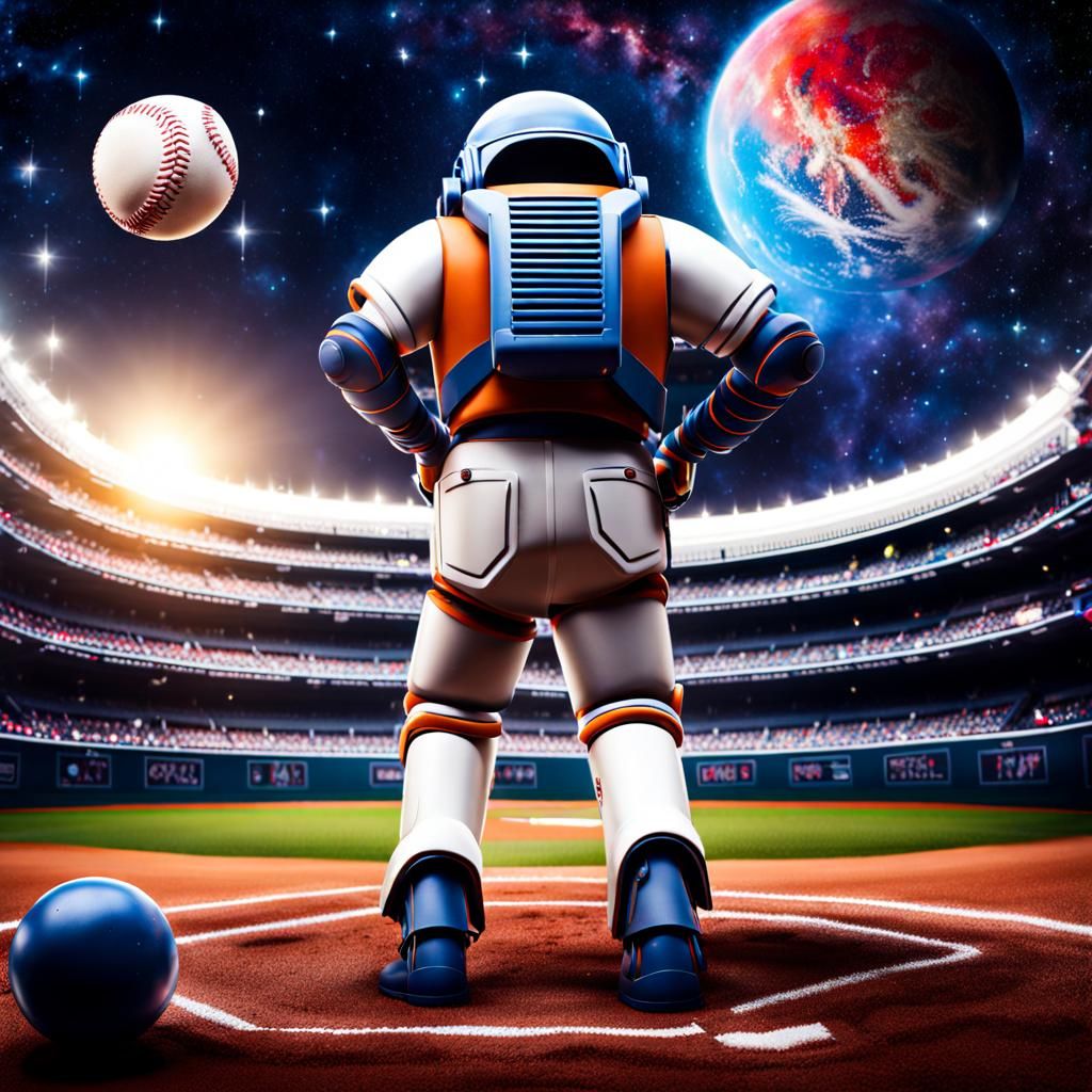 Baseball Playing Robot - AI Generated Artwork - NightCafe Creator
