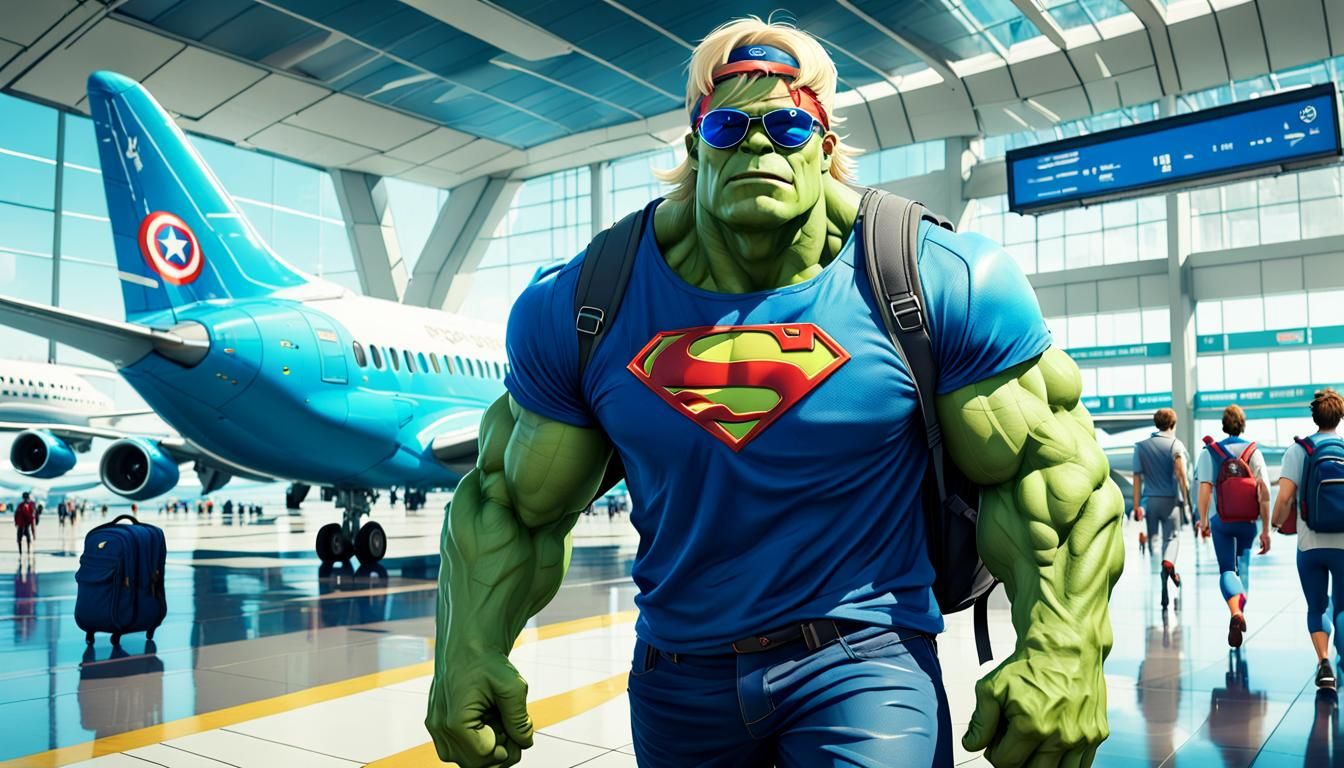 Hulk on Vacation 3 - AI Generated Artwork - NightCafe Creator