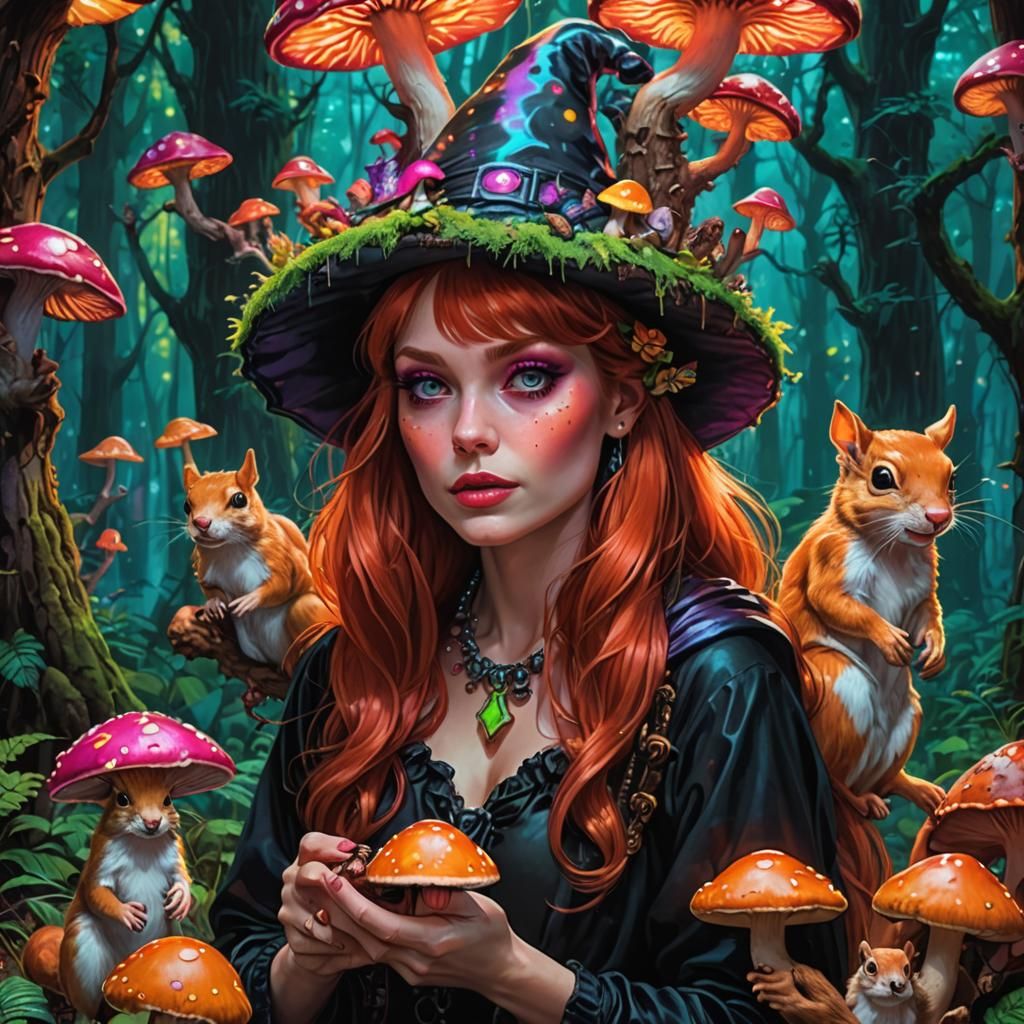 Shroom Witch - AI Generated Artwork - NightCafe Creator