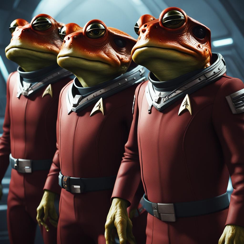 Space Frogs in Starfleet Uniform, Star Trek - AI Generated Artwork ...