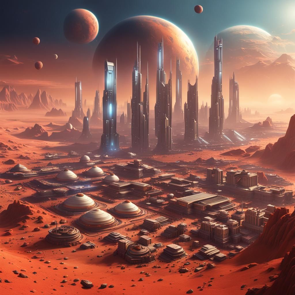 City on Mars planet - AI Generated Artwork - NightCafe Creator