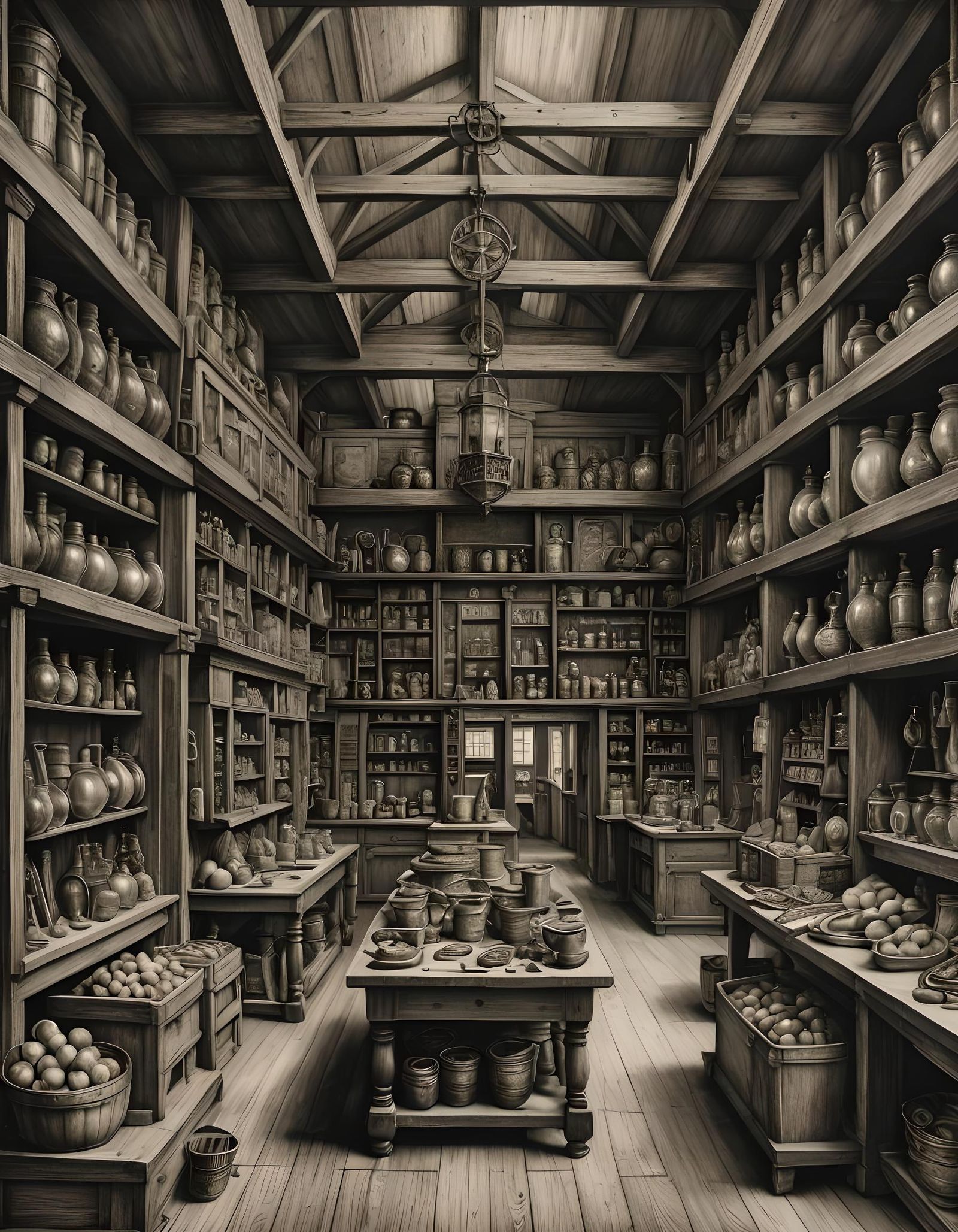 the interior of a general store - AI Generated Artwork - NightCafe Creator