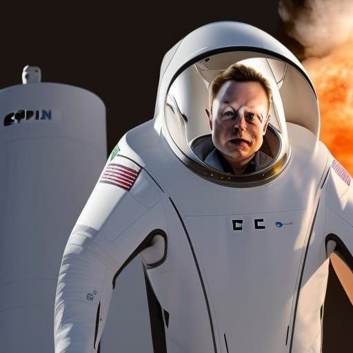 Elon Musk in a SpaceX rocket, hyperrealistic hyperdetailed ultra HD - AI Generated Artwork ...