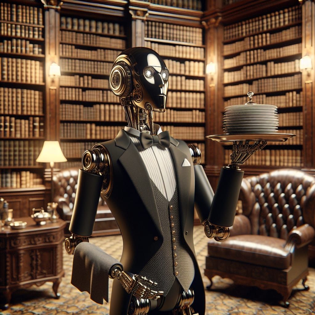 “Robo-butler” - AI Generated Artwork - NightCafe Creator