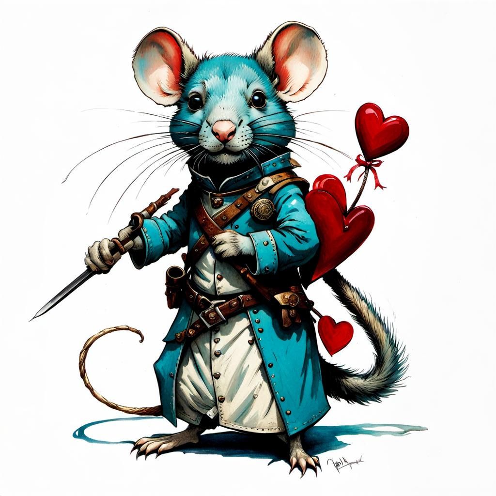 Turquoise Rebel, Warrior Rat - Valentine's day - AI Generated Artwork ...