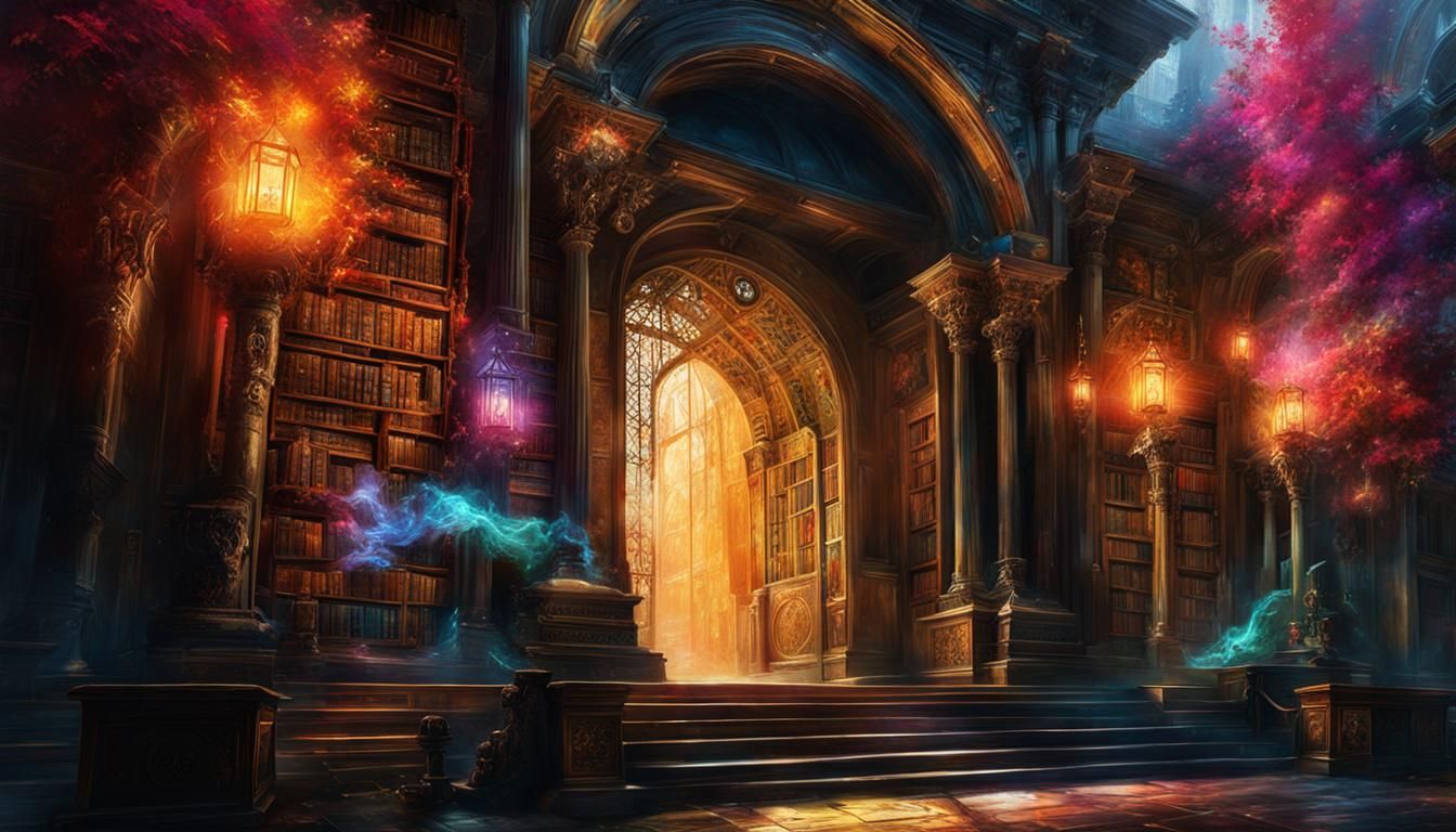 Ancient Grand Arcane Library - AI Generated Artwork - NightCafe Creator