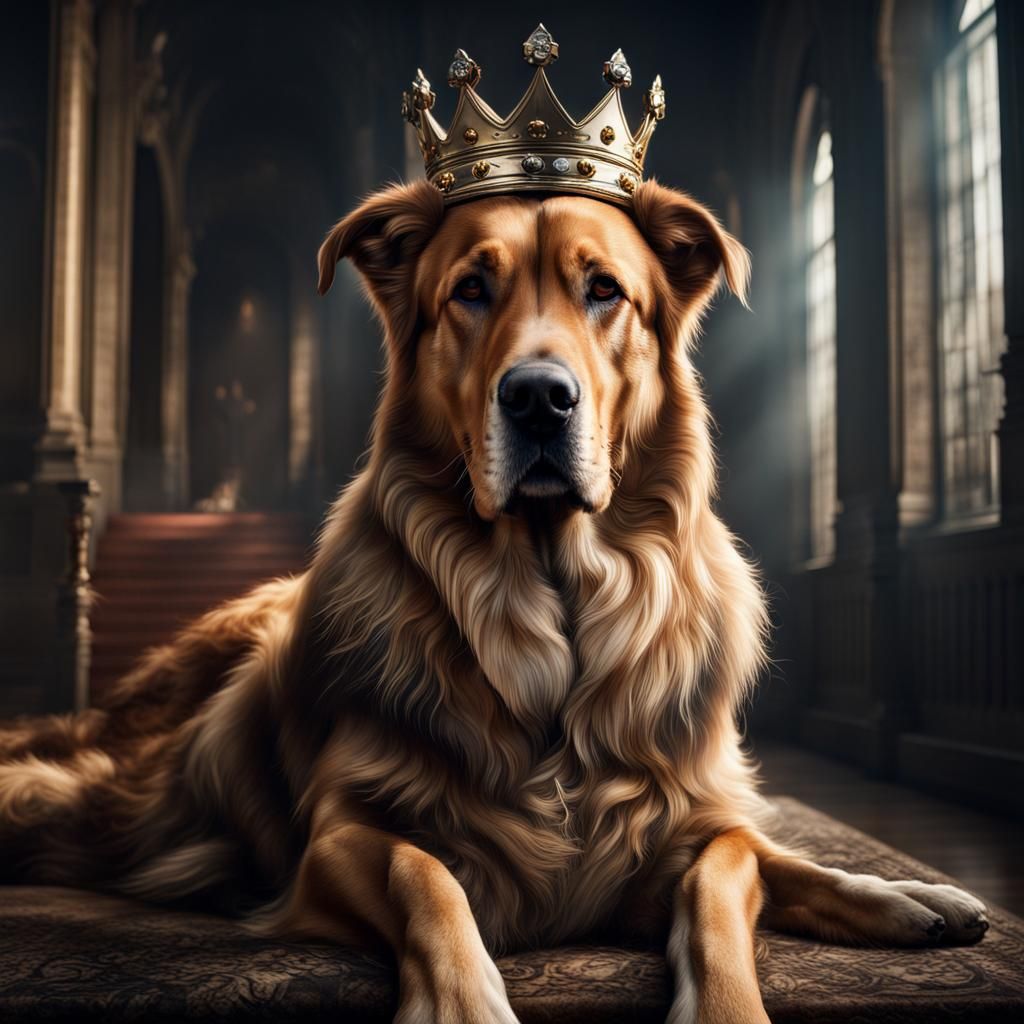 A big, noble dog with a mighty crown, the king of all the land - AI ...