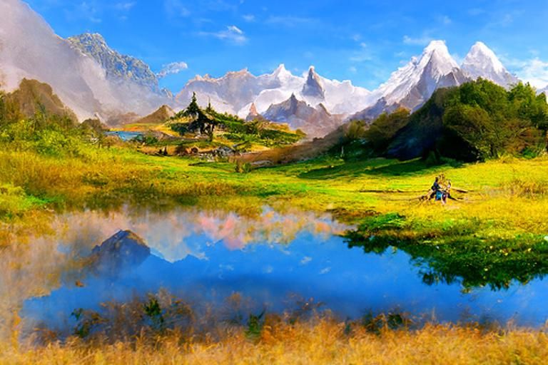 Stylized landscape - AI Generated Artwork - NightCafe Creator