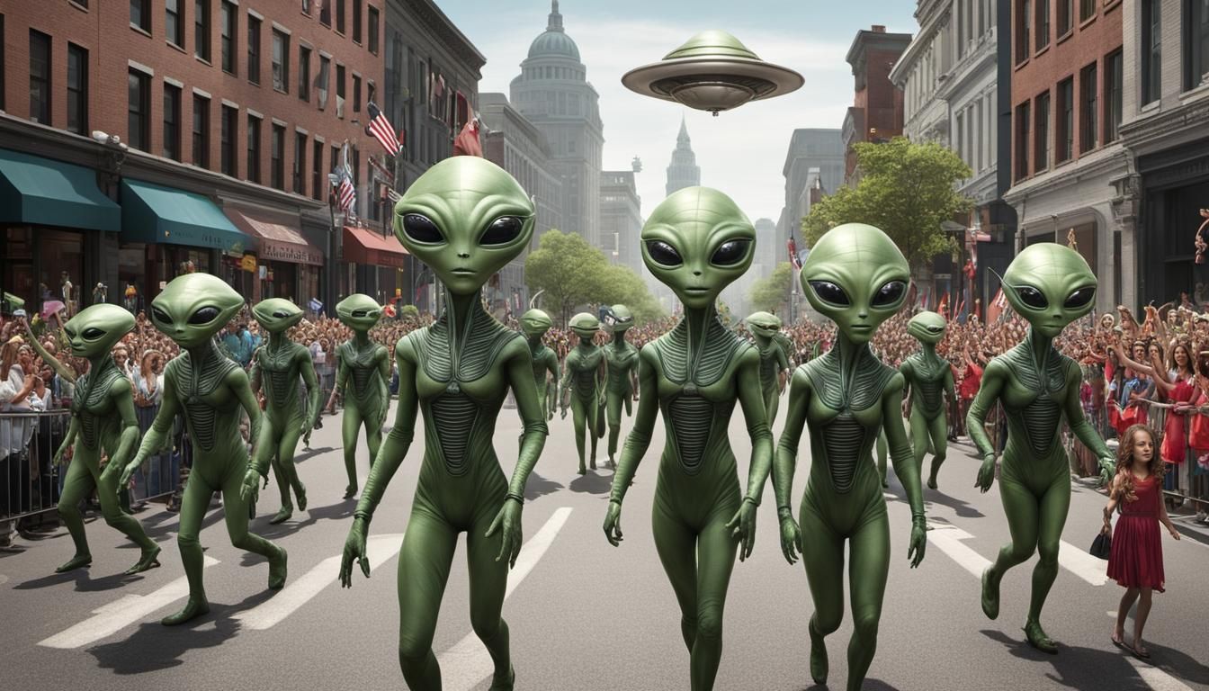 Other Worldly Aliens on a Celebration Parade - AI Generated Artwork ...