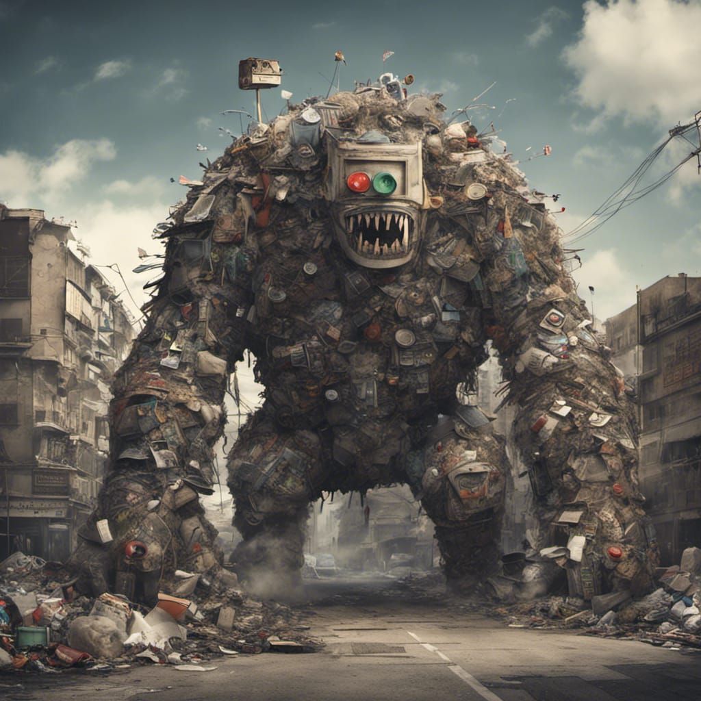 Pollution Monster Series: Garbage Strike - AI Generated Artwork ...