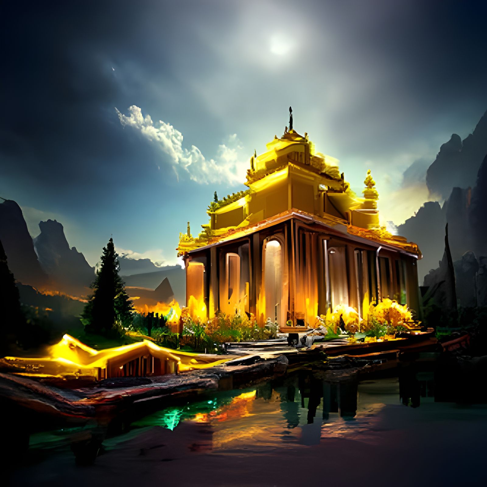 Interstellar Temple - AI Generated Artwork - NightCafe Creator