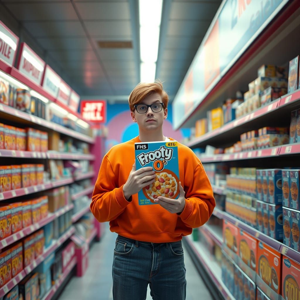 Man in 1980s Supermarket Realizes He's in a Simula... - AI Art