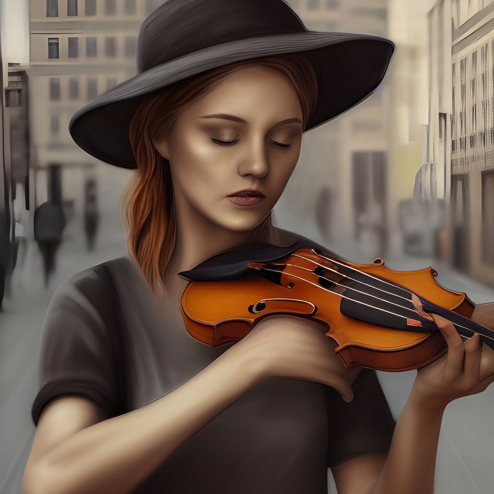 The Fiddle Player 3 - AI Generated Artwork - NightCafe Creator