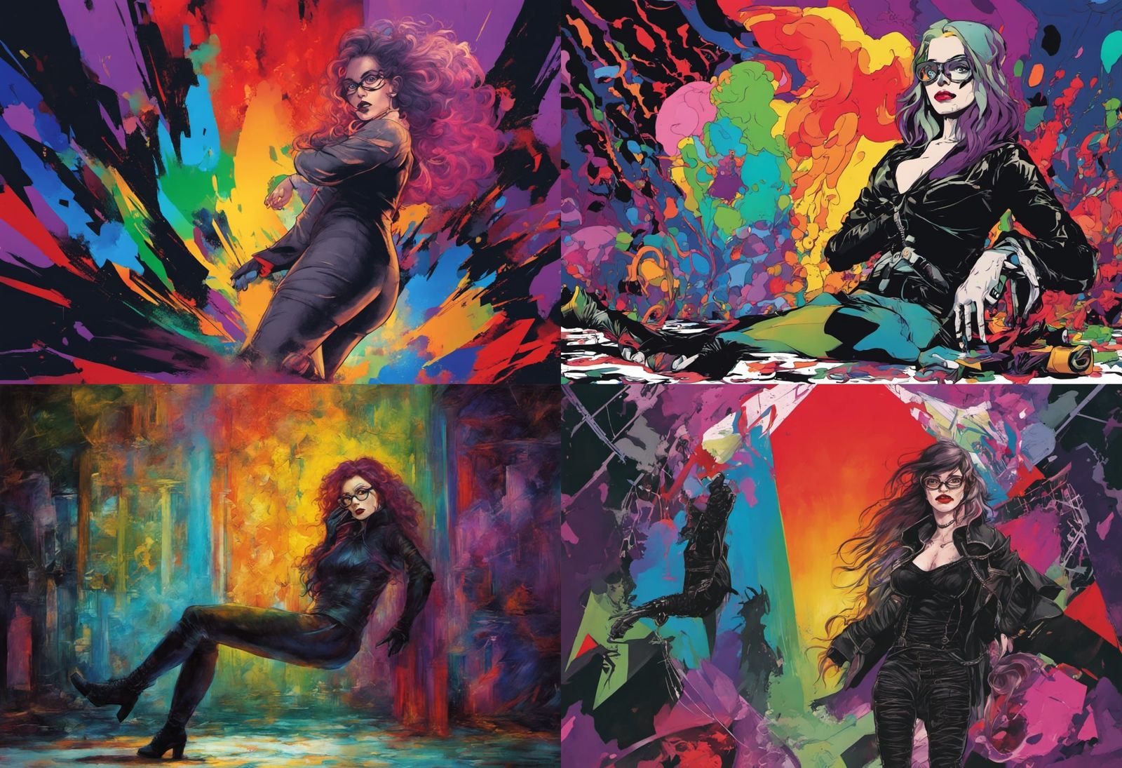 Pale 48 year old bosomy full-figured curvy goth woman in black spandex ...