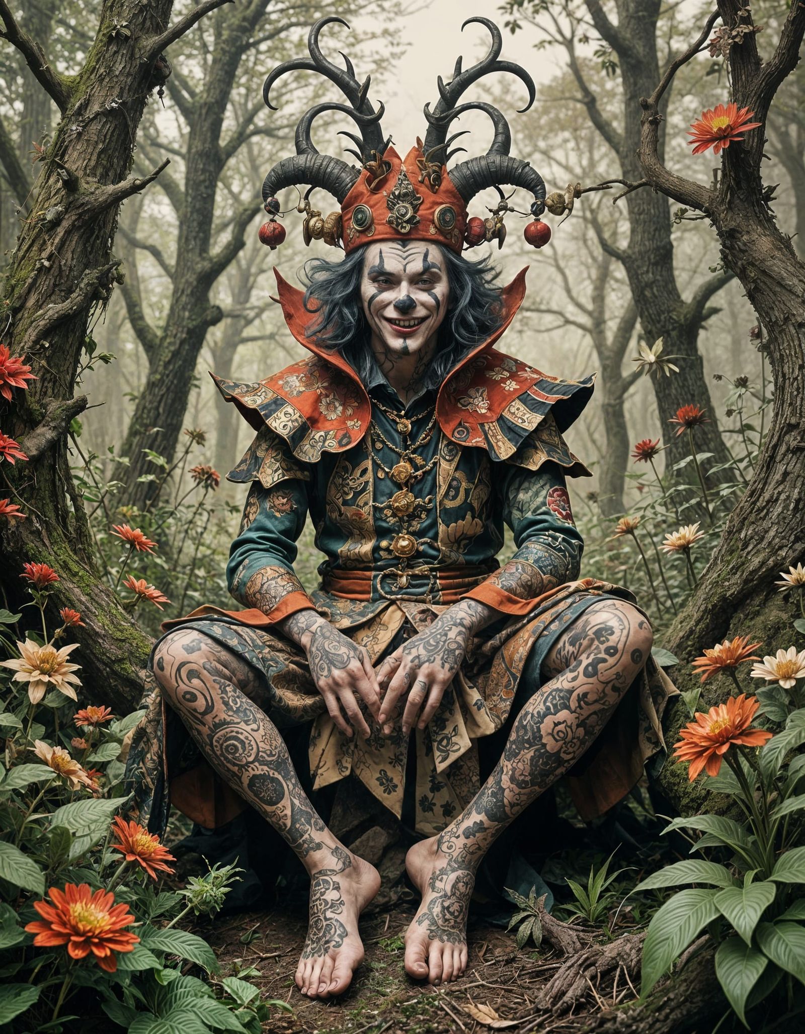 Entertained? - Whimsical Forest Jester in Japanese-Inspired ...