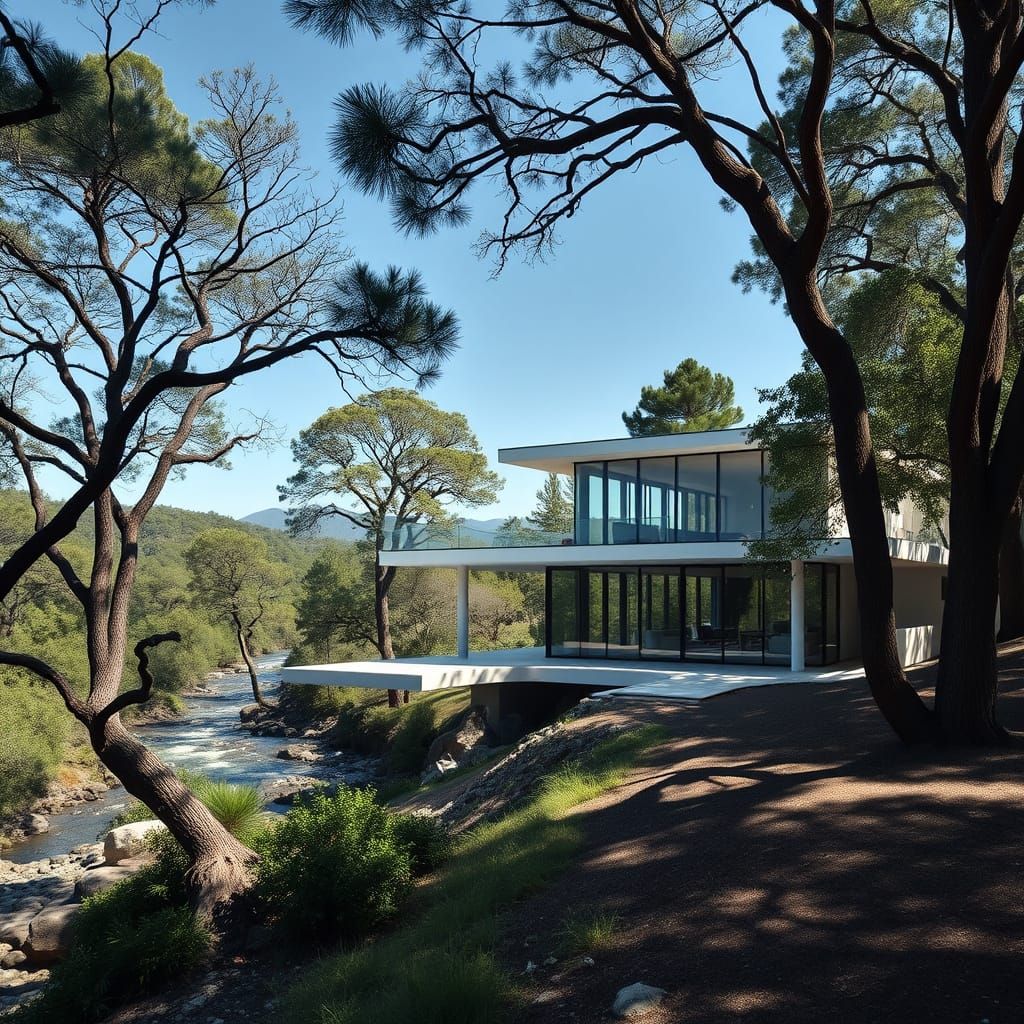 inspired by Mies van der Rohe's Farnsworth House