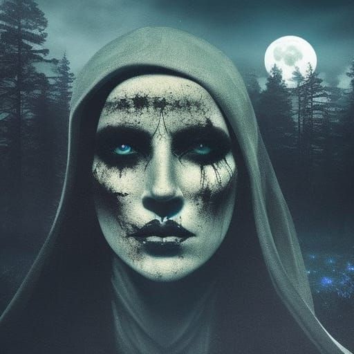 Her cold gaze under the pale moon - AI Generated Artwork - NightCafe ...