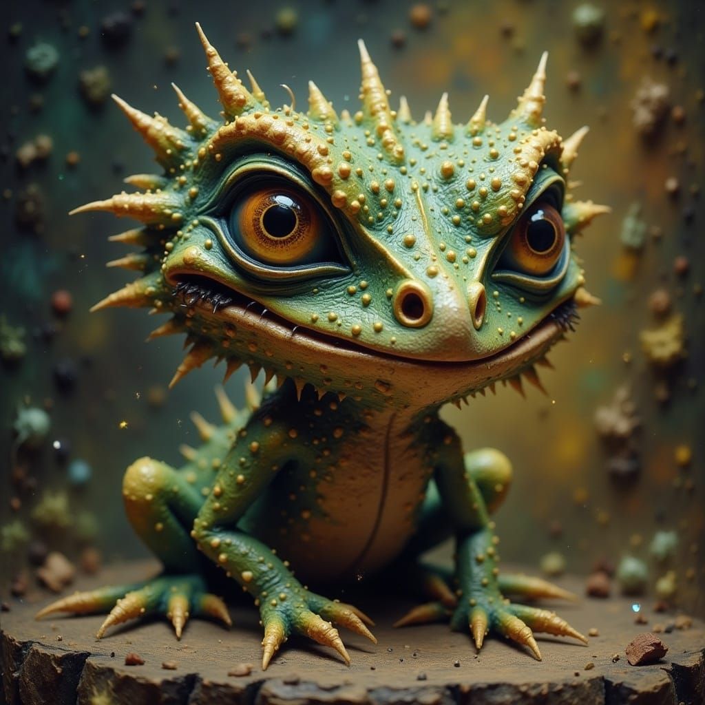 Surreal Cartoon Geckos in Cinematic Digital Painti... - AI Art