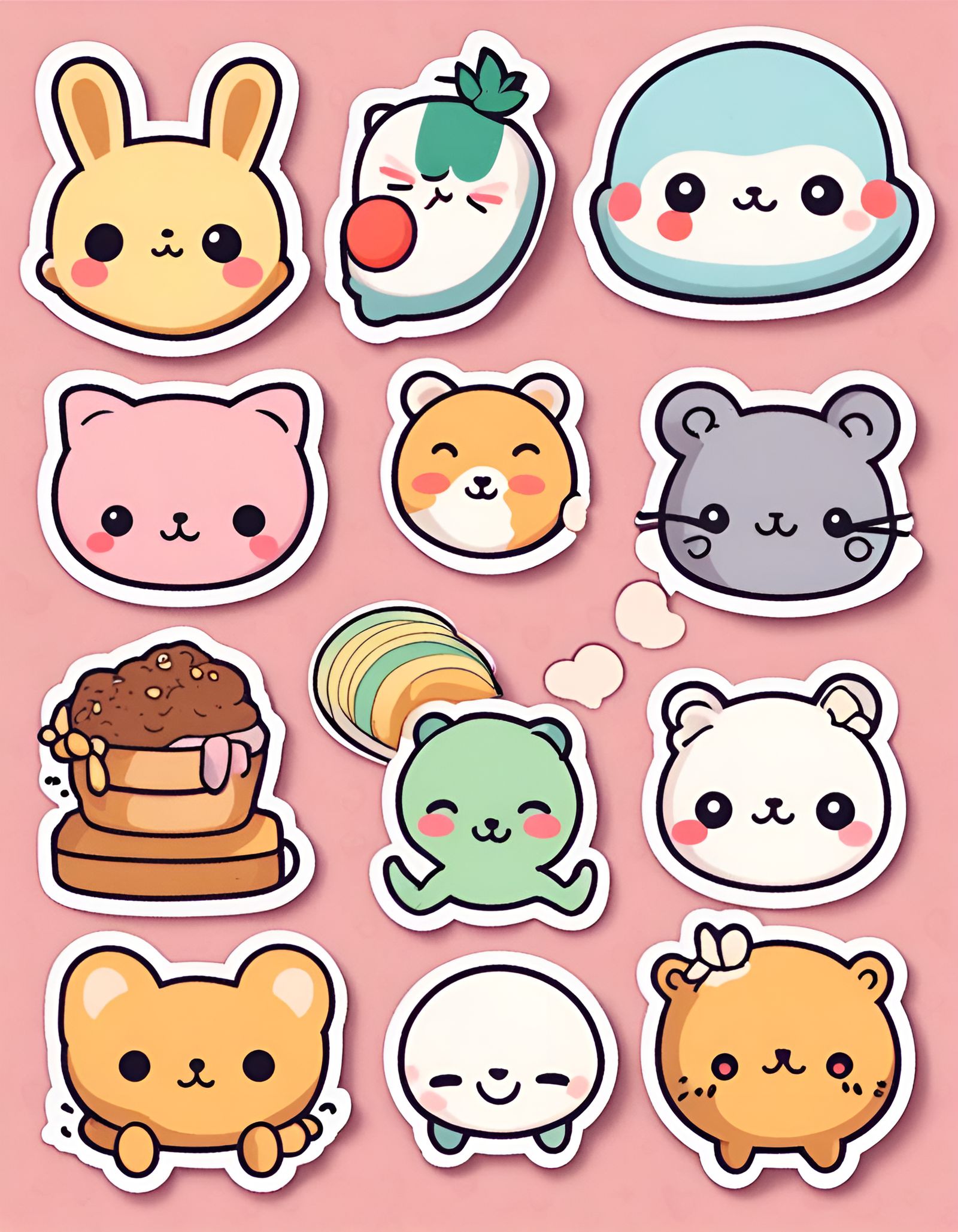 Cute kawaii sticker - AI Generated Artwork - NightCafe Creator