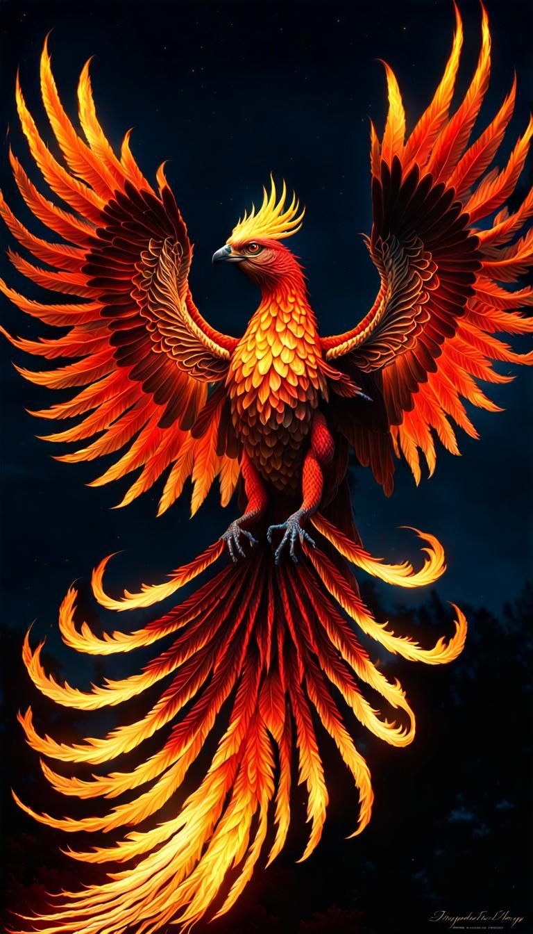 Phoenix Reborn - AI Generated Artwork - NightCafe Creator