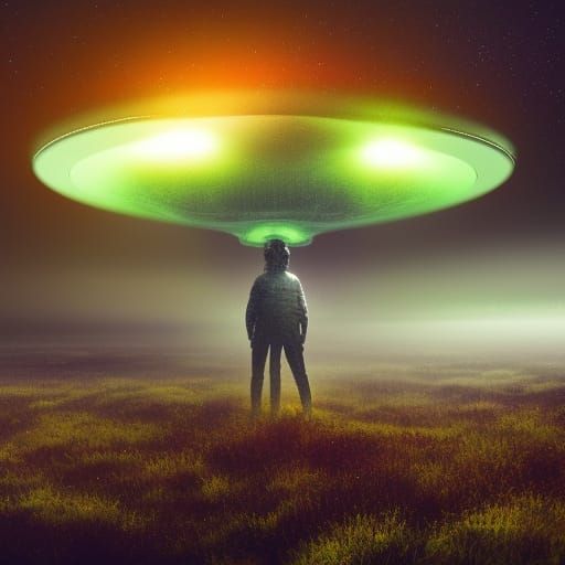 3 legged alien standing by it's ufo - AI Generated Artwork - NightCafe ...
