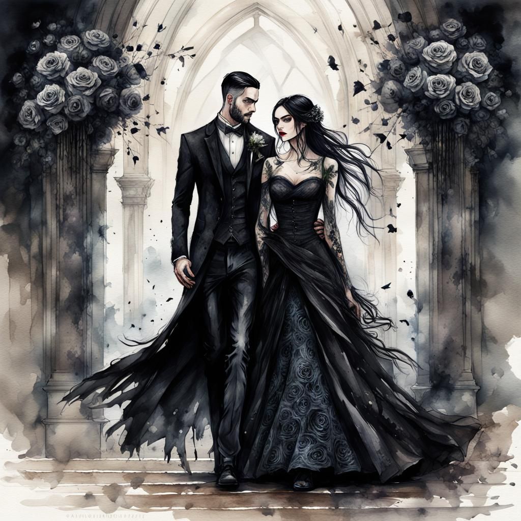 Goth wedding - AI Generated Artwork - NightCafe Creator