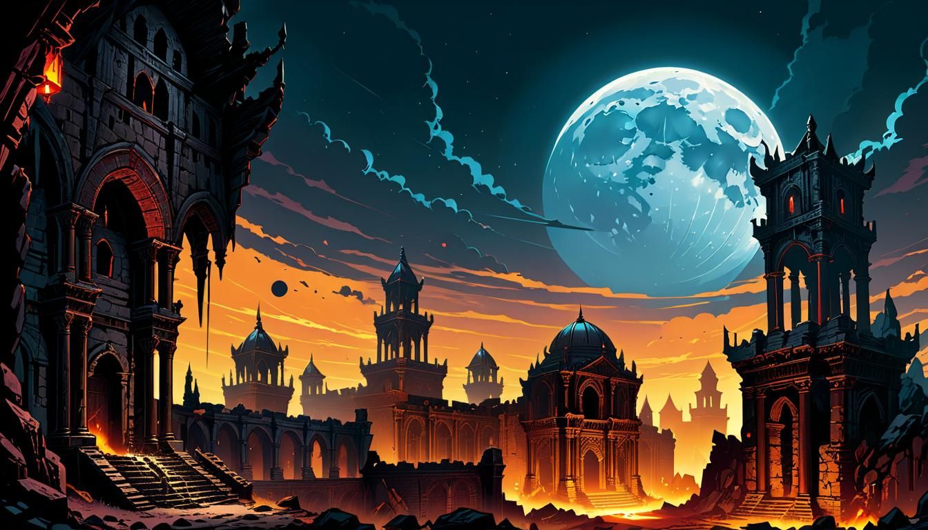 DnD Ancient Palace under Full Moon (StarlightXL) - AI Generated Artwork ...