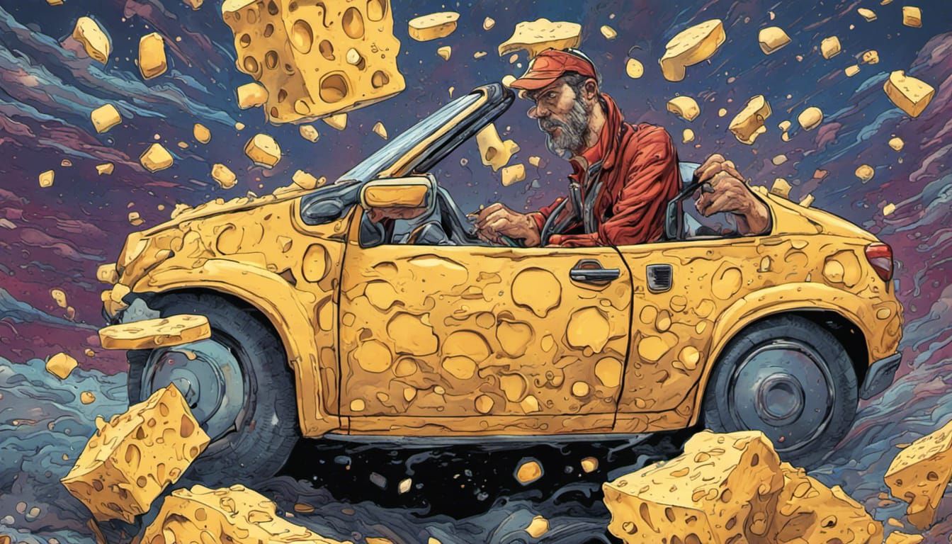 Driving In My Cheddar Car - AI Generated Artwork - NightCafe Creator