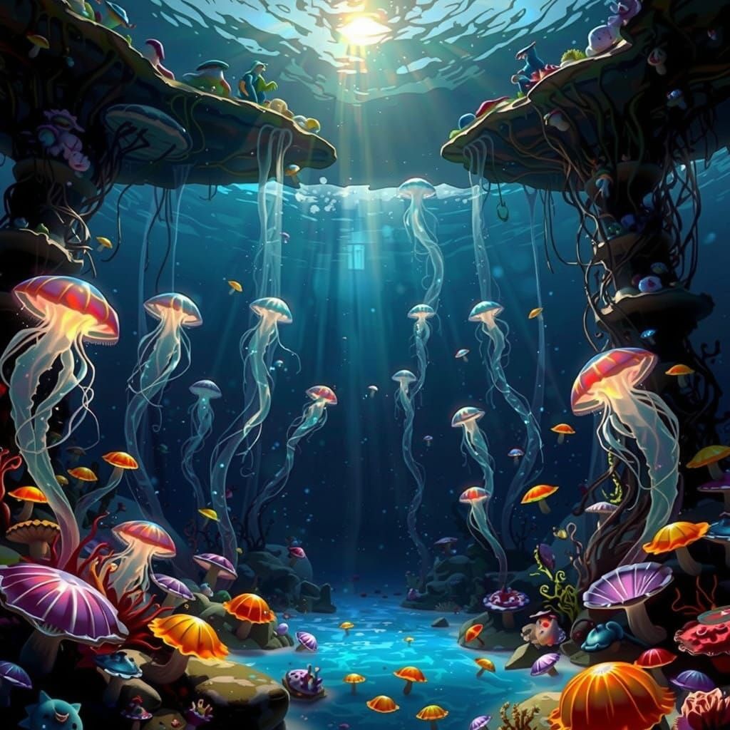 Ethereal Mermaids in an Underwater Paradise - AI Art