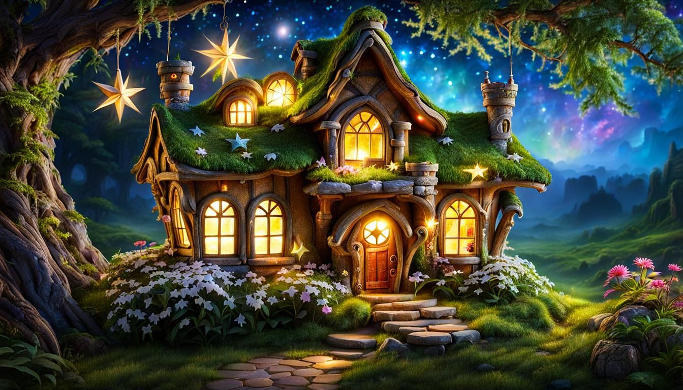 Sparkling Stars Fairy House Fantasy Masterpiece - AI Generated Artwork ...