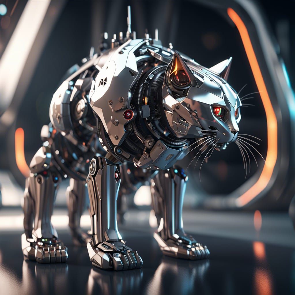 A cyborg cat - AI Generated Artwork - NightCafe Creator