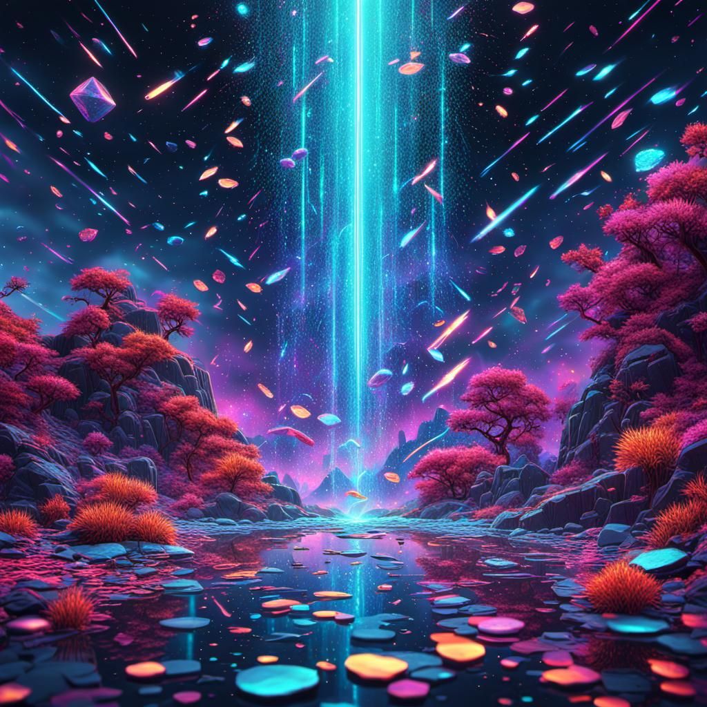 Meteor shower Confetti - AI Generated Artwork - NightCafe Creator
