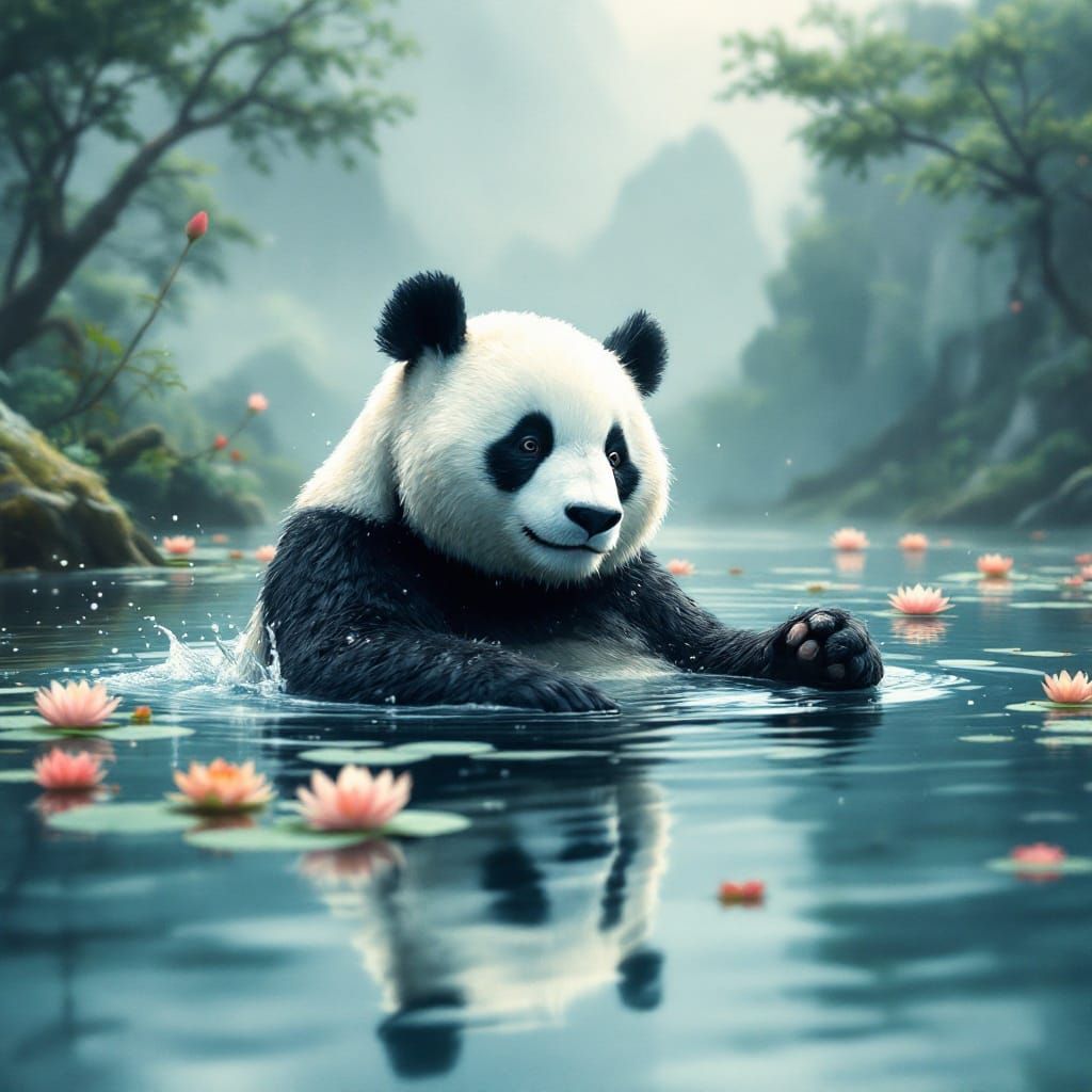 Panda splash art - Panda splash art