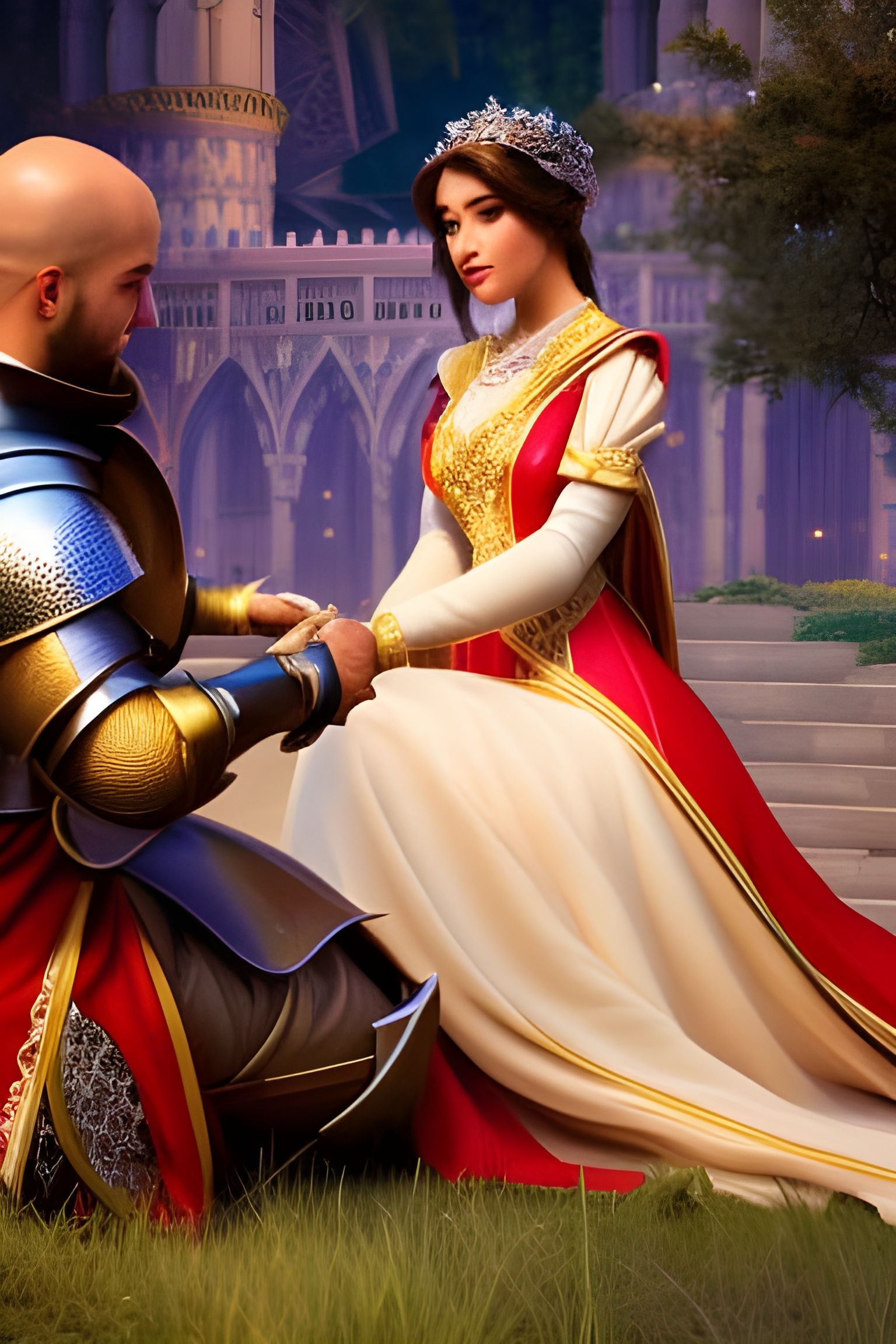 A Knight and His Princess - AI Generated Artwork - NightCafe Creator