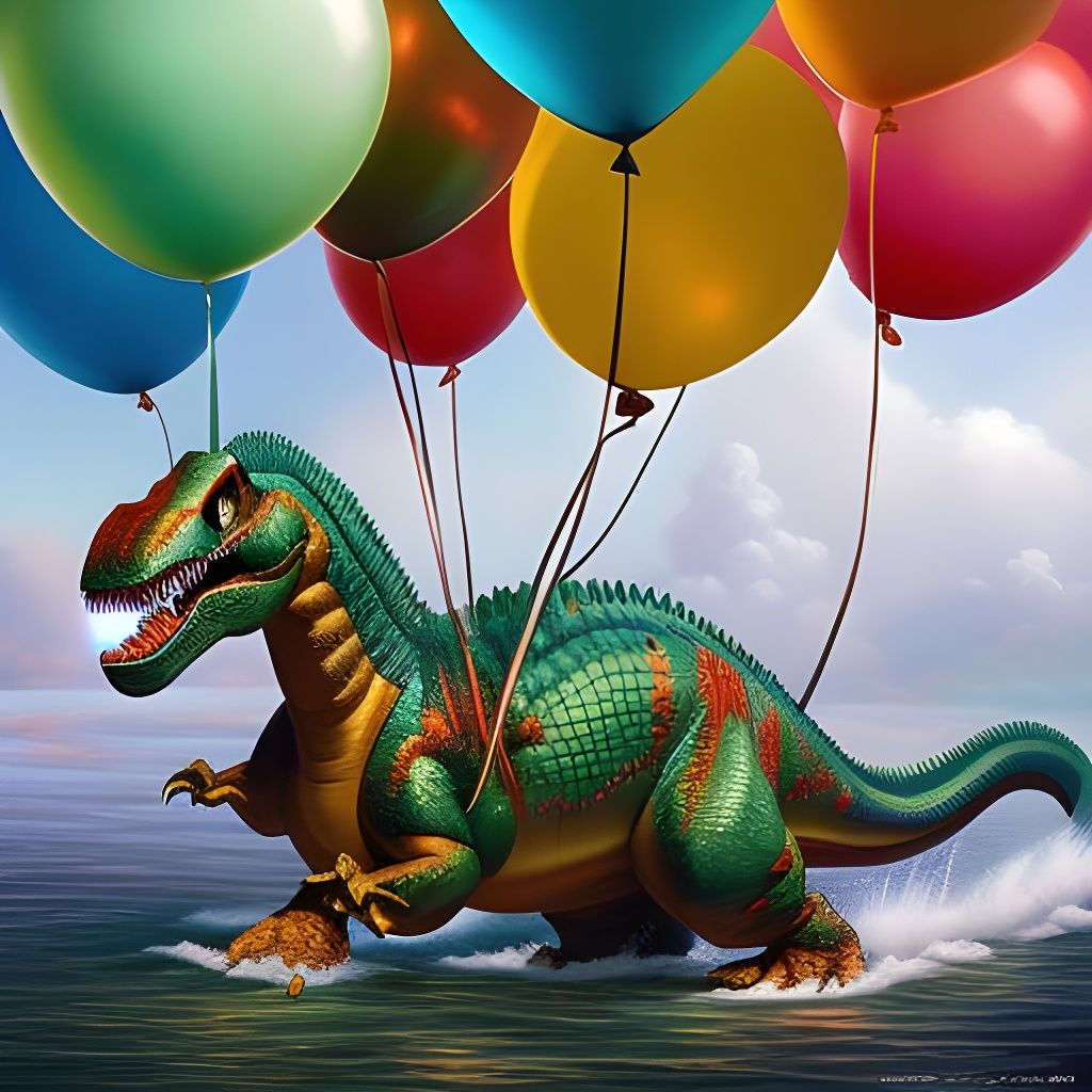 Dinosaur Trying to Fly - AI Generated Artwork - NightCafe Creator