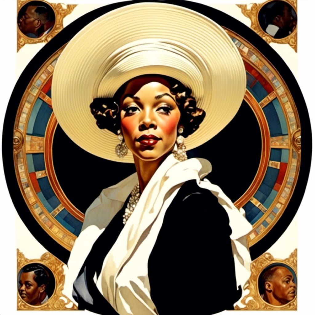 Norman Rockwell J. C. Leyendecker Harlem renaissance church lady in big ...