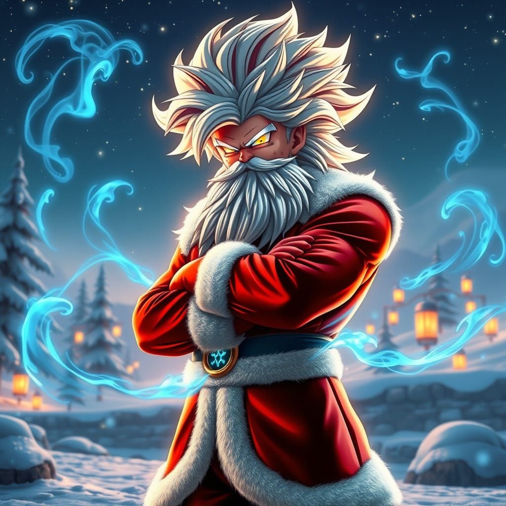 Super Saiyan Santa - Majestic Super Saiyan Santa Claus in V...